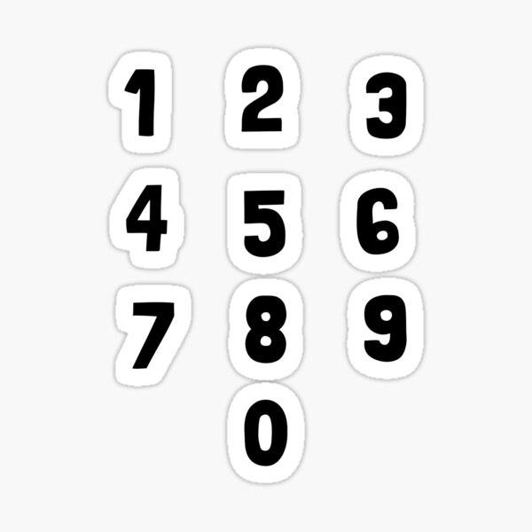 "Black block letters number pack" Sticker for Sale by Words-Artist ...