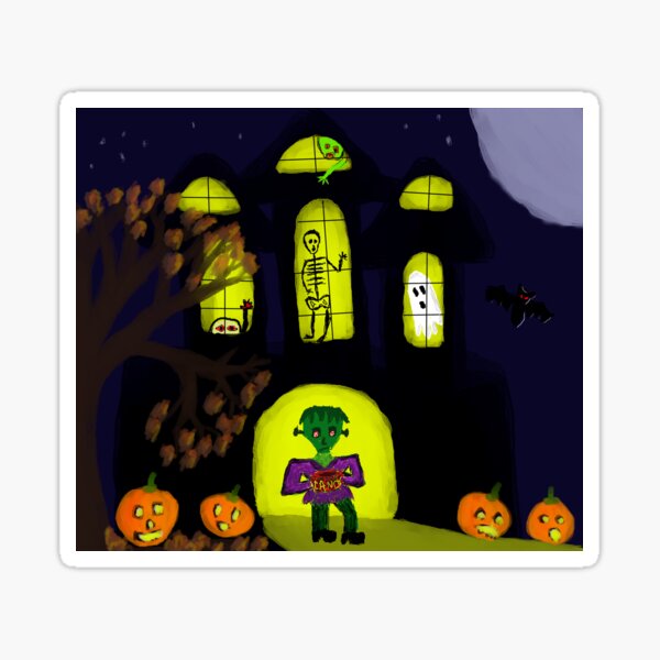 "Haunted Castle" Sticker for Sale by ColourTrips | Redbubble