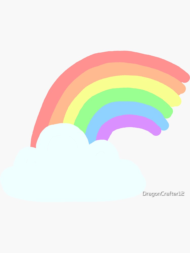 "Pastel rainbow cloud!" Sticker for Sale by DragonCrafter12 | Redbubble