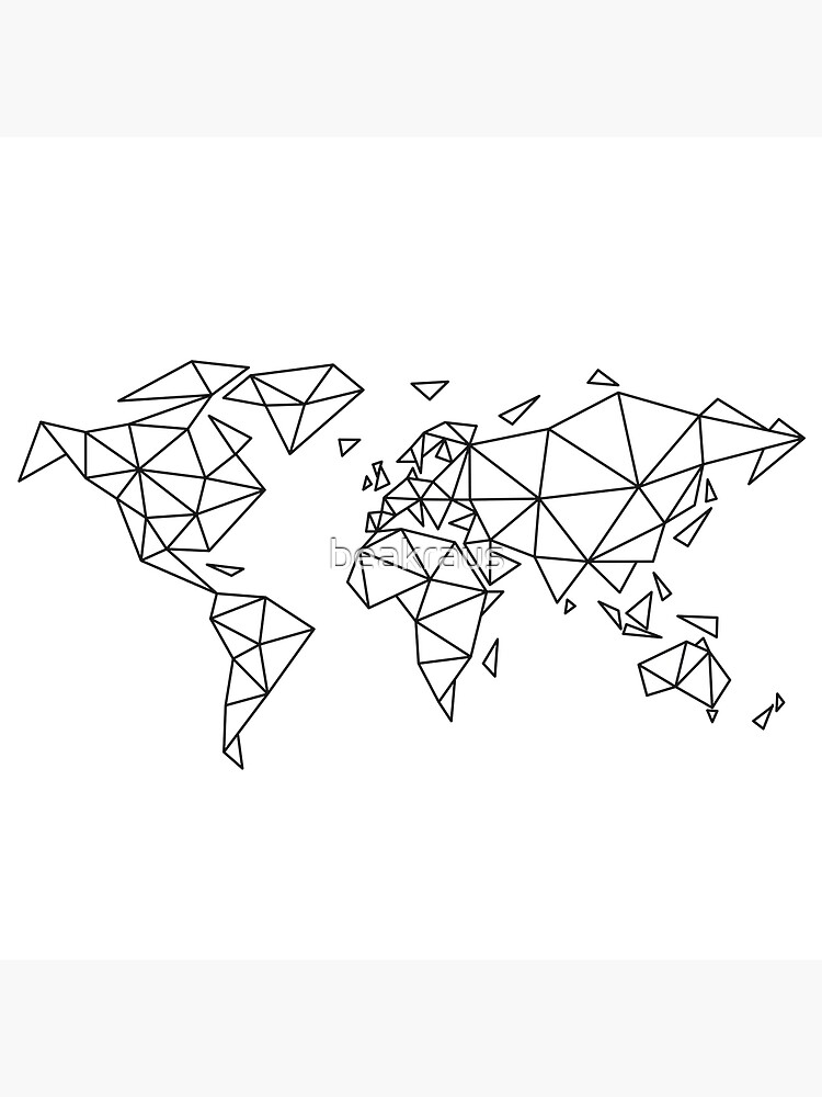 "Geometric world map" Art Print for Sale by beakraus | Redbubble