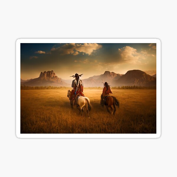 "Native American Horse-Riding in The Old West" Sticker for Sale by ...