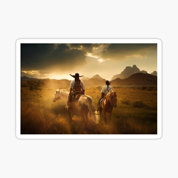 "Native American Horse-Riding in The Old West" Sticker for Sale by ...