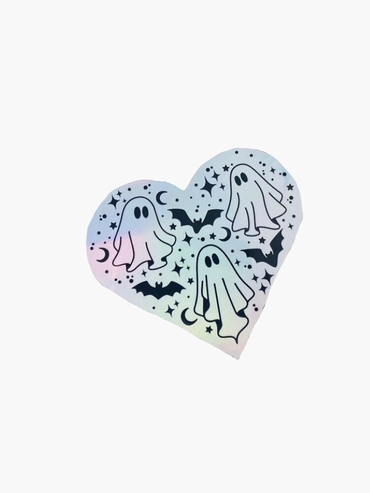 "spooky ghost heart" Sticker for Sale by PrythiansCourt | Redbubble