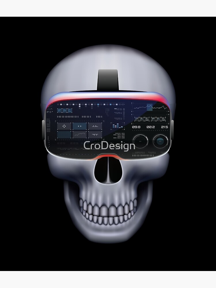 "VR Virtual Reality Human Skull Gamer" Poster for Sale by CroDesign ...