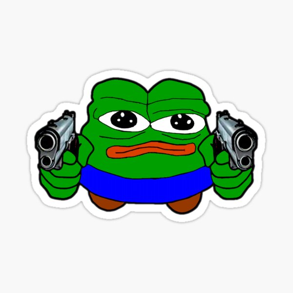 "Rare Pepe With Two Pistols" Sticker for Sale by ApusFrenStore | Redbubble
