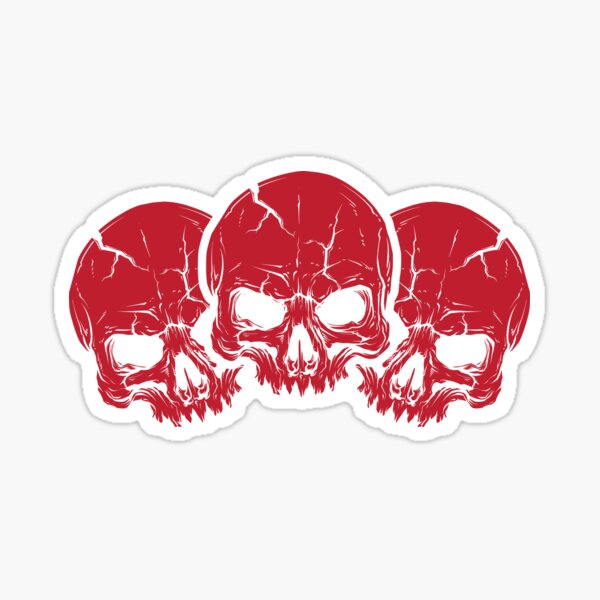 "3 Scary Red Skull Death For Halloween Party" Sticker for Sale by ...