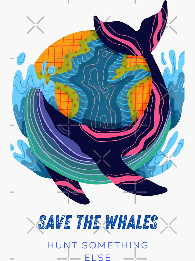 "Save The Whales" Sticker for Sale by seriyusink69 | Redbubble