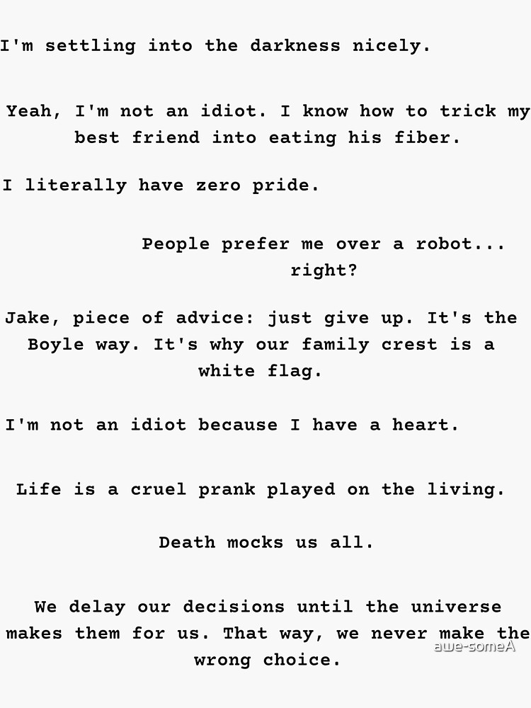 "B99 Charles Boyle Quotes" Sticker for Sale by awe-someA | Redbubble