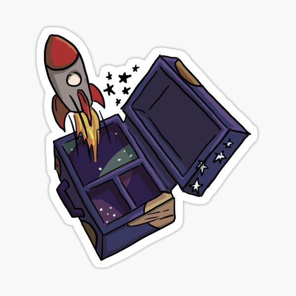 "Rocket Launch Box" Sticker for Sale by AtLSeal | Redbubble