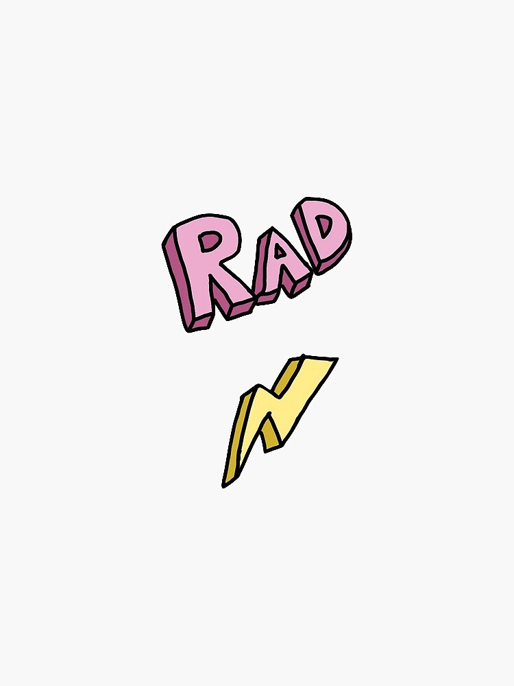 "Rad " Sticker for Sale by Jonrindt | Redbubble