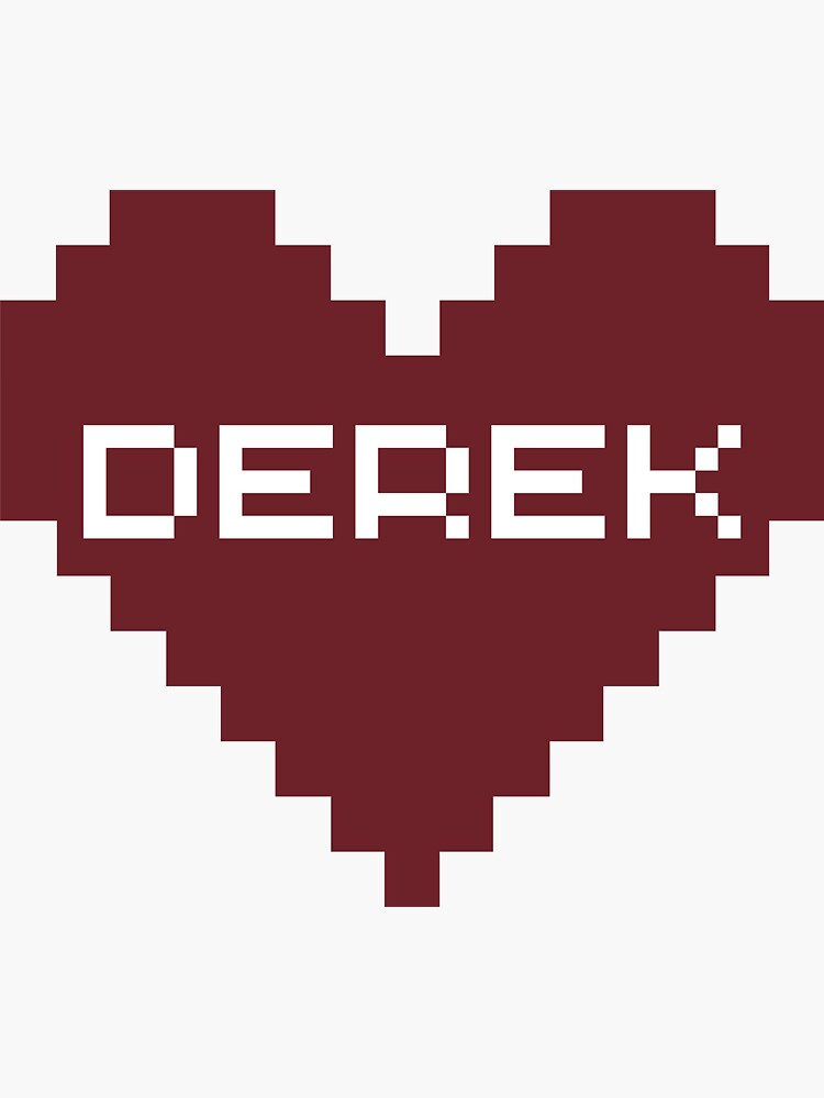 "Derek Pixel Heart (Maroon)" Sticker for Sale by MorganSpencer | Redbubble