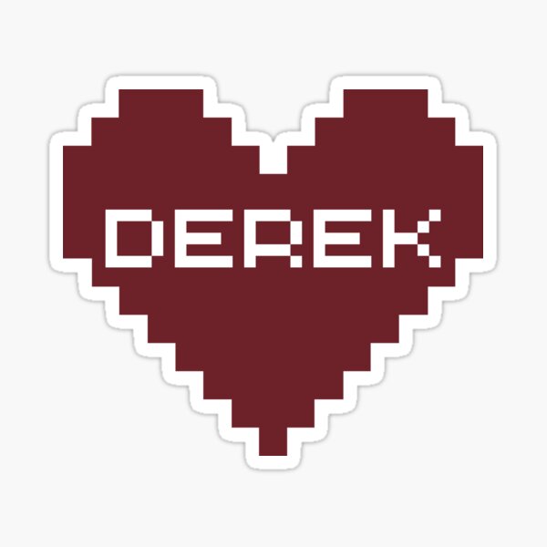 "Derek Pixel Heart (Maroon)" Sticker for Sale by MorganSpencer | Redbubble