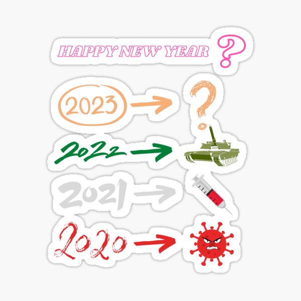 "Happy new year? 2023" Sticker for Sale by CherryBoss | Redbubble