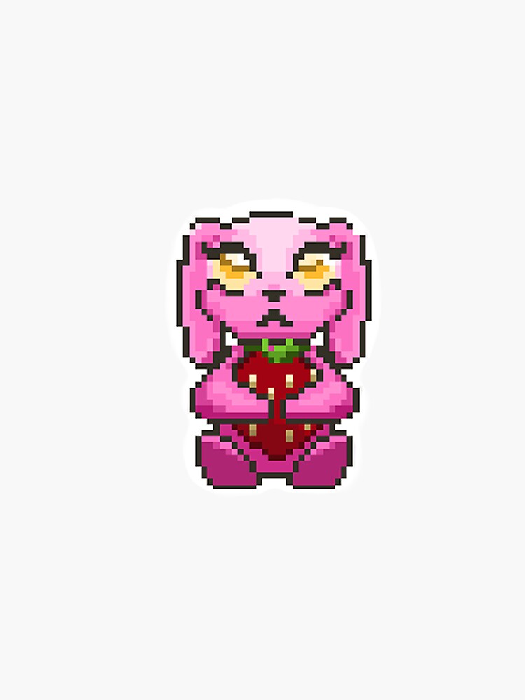 "Pink Pixel Rabbit " Sticker for Sale by MoGloom | Redbubble