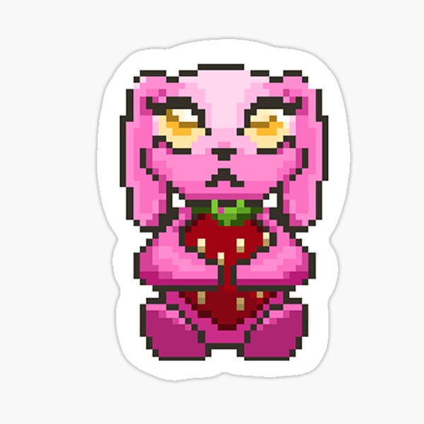 "Pink Pixel Rabbit " Sticker for Sale by MoGloom | Redbubble