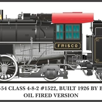 "FRISCO Railroad 1522 Locomotive" Sticker for Sale by Daniel Edwards | Redbubble