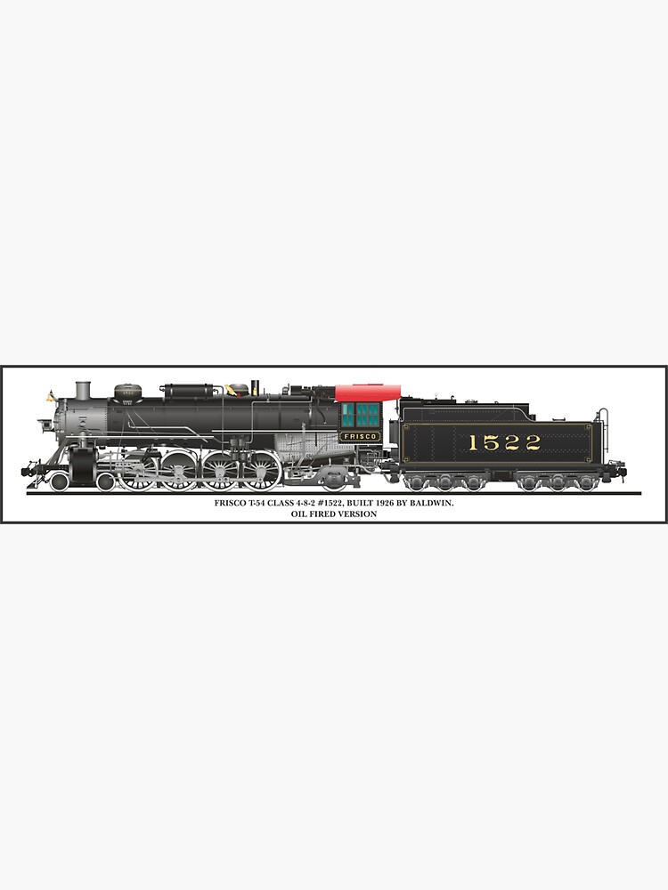 "FRISCO Railroad 1522 Locomotive" Sticker for Sale by Ameliasmiles11 ...