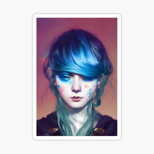 "Neon Punker Lynn" Sticker for Sale by TheAzureMage | Redbubble