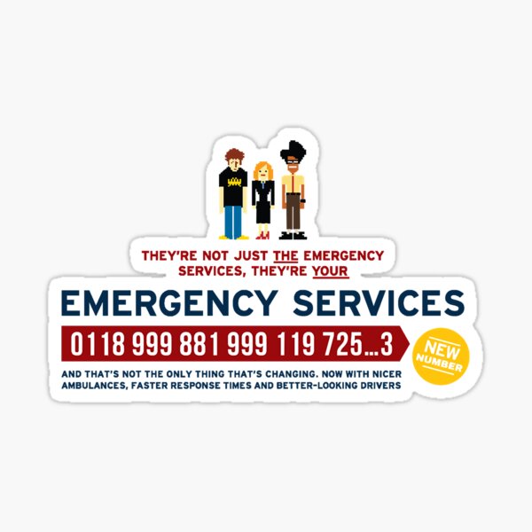 "IT Crowd - Emergency Services" Sticker for Sale by LeonDunn | Redbubble