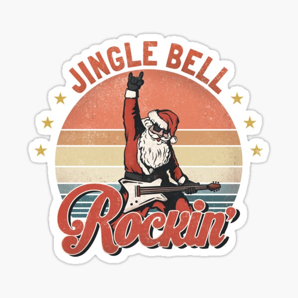 "Retro Christmas Santa Claus Jingle bell rockin’ " Sticker for Sale by ...