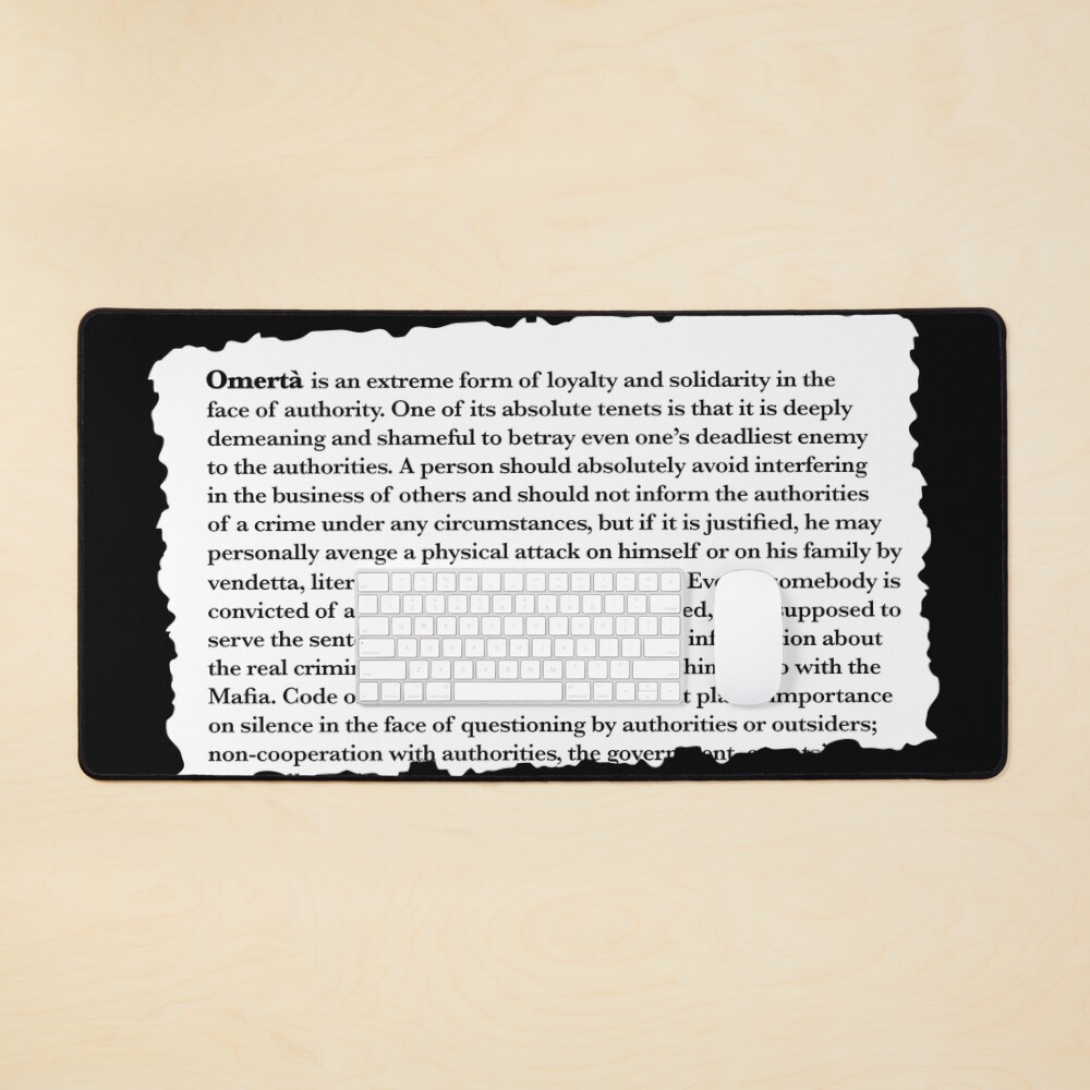 "Omerta Code of silence - form of loyalty and solidarity" Poster for ...