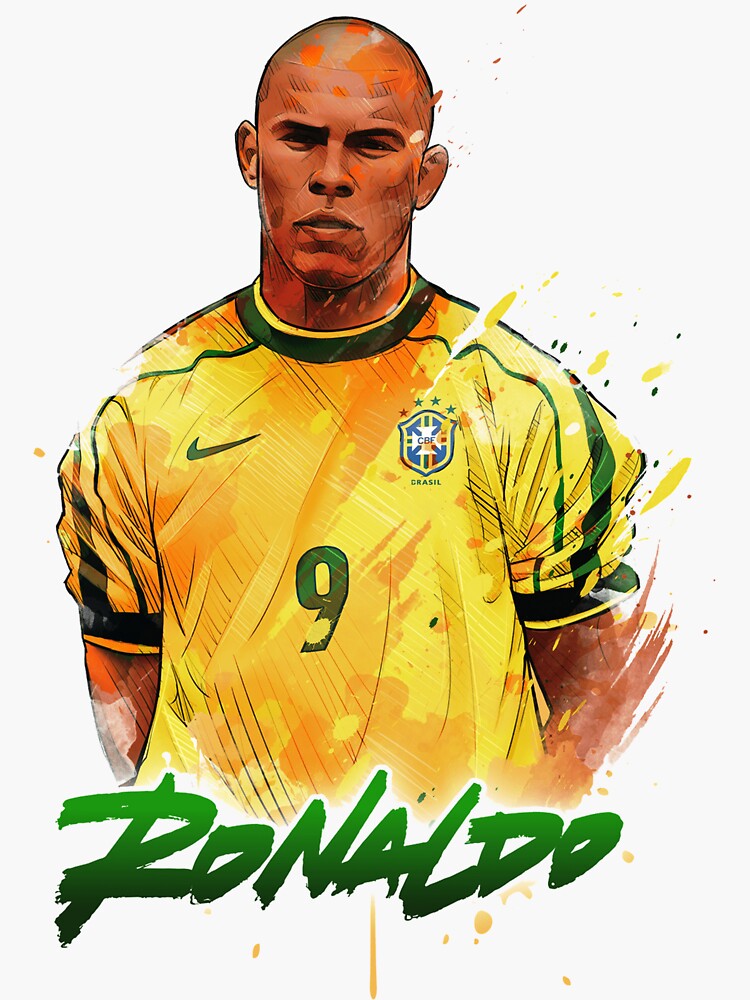 "Ronaldo Nazario Wallpaper" Sticker for Sale by vivinirash11 | Redbubble