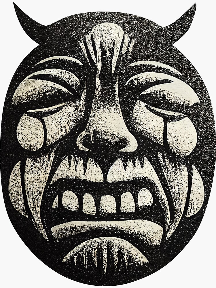 "Crying Devil. Tattoo Style Illustration" Sticker for Sale by ...