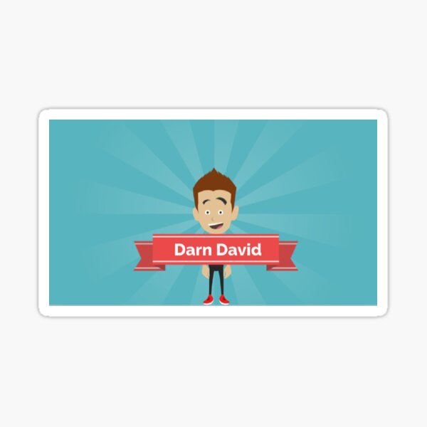 "Darn David Official - 1 " Sticker for Sale by Morningdew100 | Redbubble