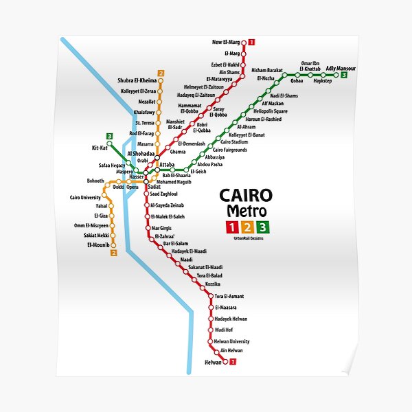 "CAIRO Metro Network" Poster for Sale by UrbanRail | Redbubble