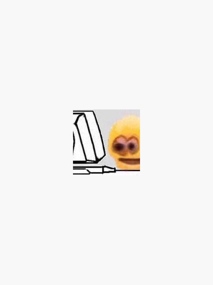 "cursed emoji looking at computer" Sticker for Sale by Verallium ...