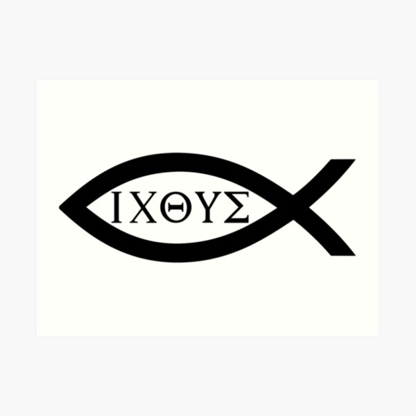 "IXOYE - Christian Fish Symbol" Art Print for Sale by Blackbeardghost ...
