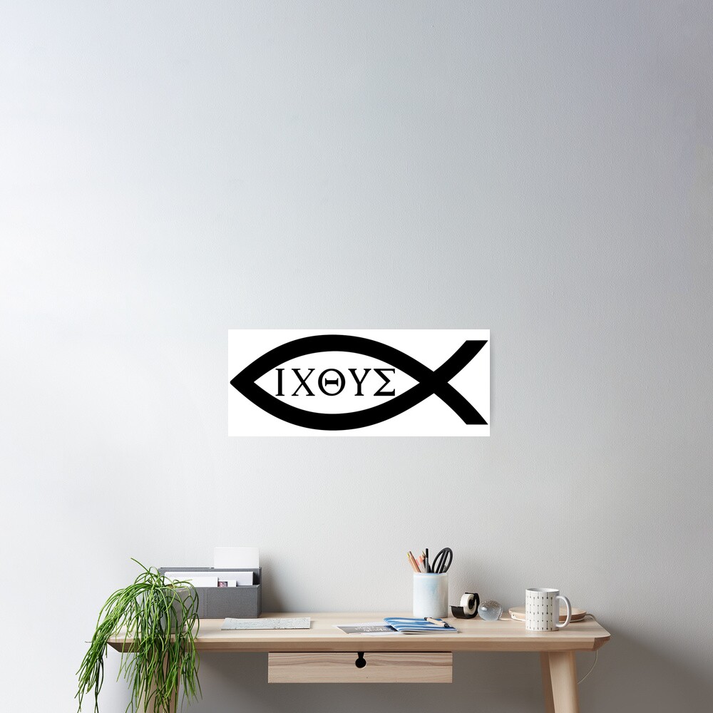 "IXOYE - Christian Fish Symbol" Poster for Sale by Blackbeardghost ...