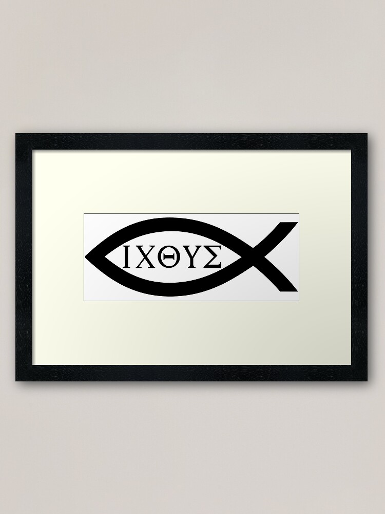 "IXOYE - Christian Fish Symbol" Framed Art Print for Sale by ...
