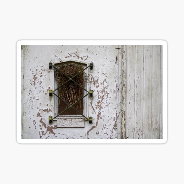 "Flaking white paint weathered window" Sticker for Sale by wineandwords ...