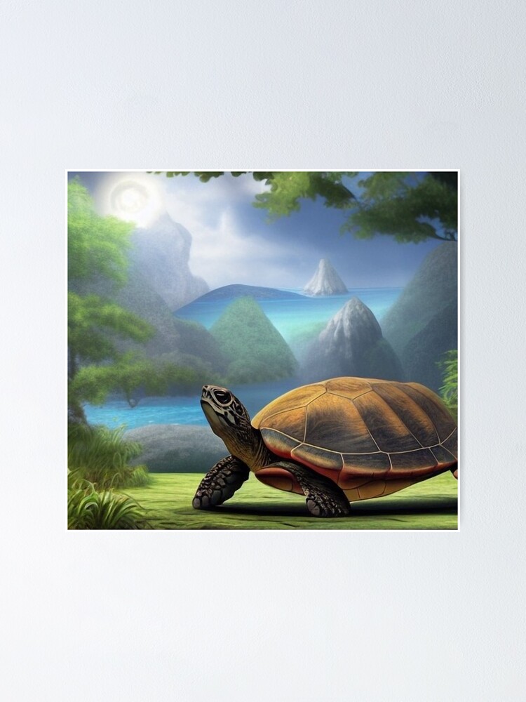 "fantasy turtle paradise adventure landscape" Poster for Sale by AImatte | Redbubble