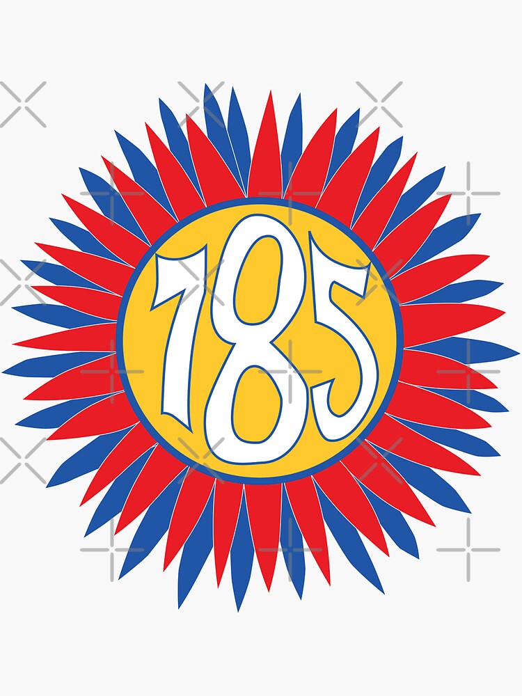 "Hand Drawn Kansas Sunflower 785 Area Code Crimson Blue" Sticker for ...