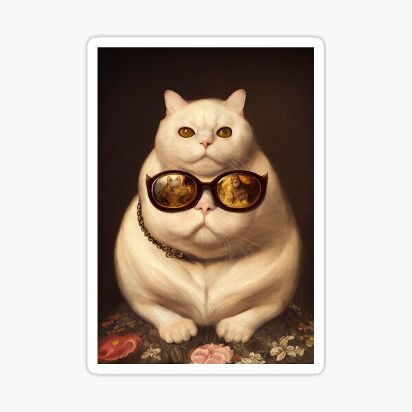 "Fat Cat" Sticker for Sale by ladarkepoque | Redbubble