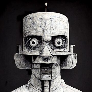 "crazy scary robot drawing" Poster for Sale by WeirdStation | Redbubble