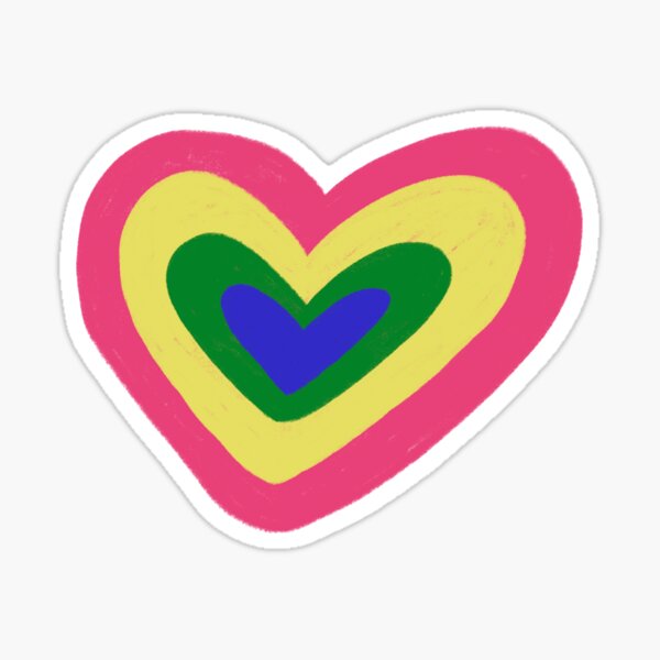 "Powerpuff Rainbow Heart" Sticker for Sale by flying-flamingo | Redbubble