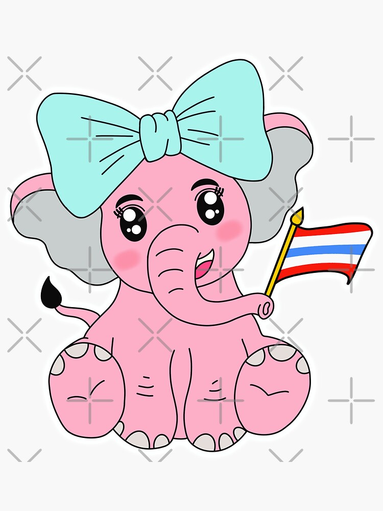 "Elephant pinky cute" Sticker for Sale by ThaiStoryArtDS | Redbubble