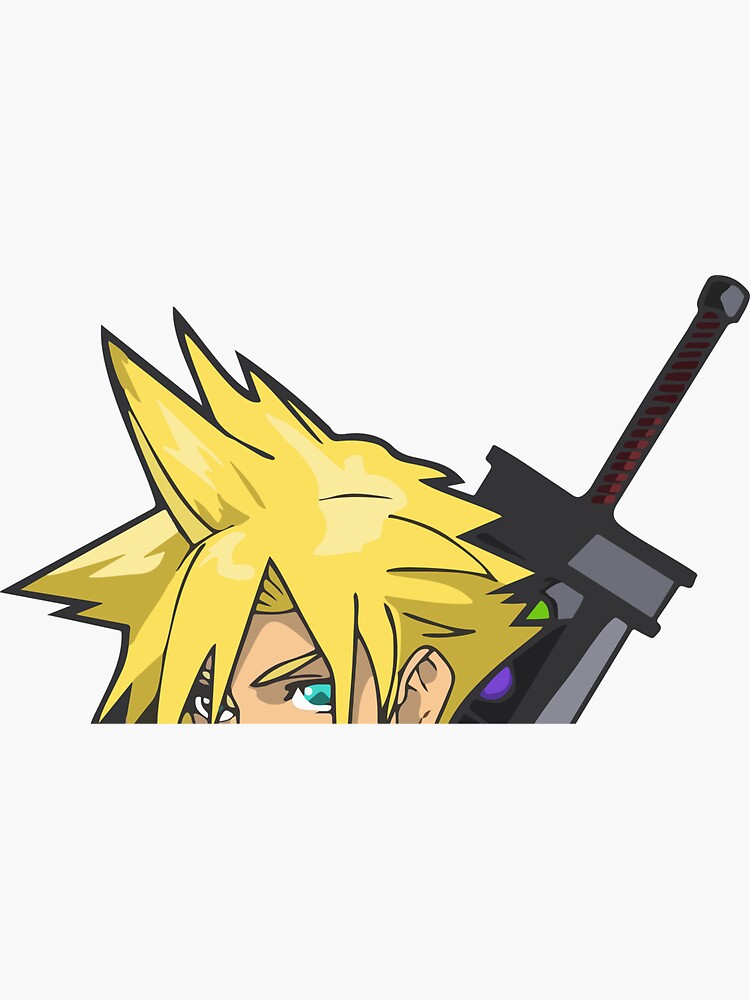 "Cloud Strife Peeker Final Fantasy" Sticker for Sale by hazemham ...