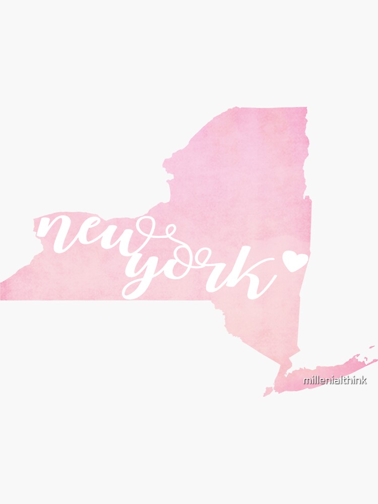 "New York Script Outline" Sticker by millenialthink | Redbubble