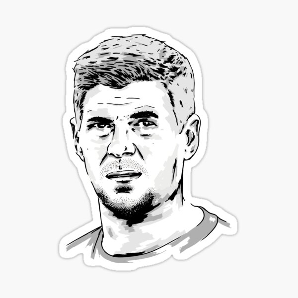 "Steven Gerrard Portrait 2" Sticker for Sale by Mark Hirons | Redbubble