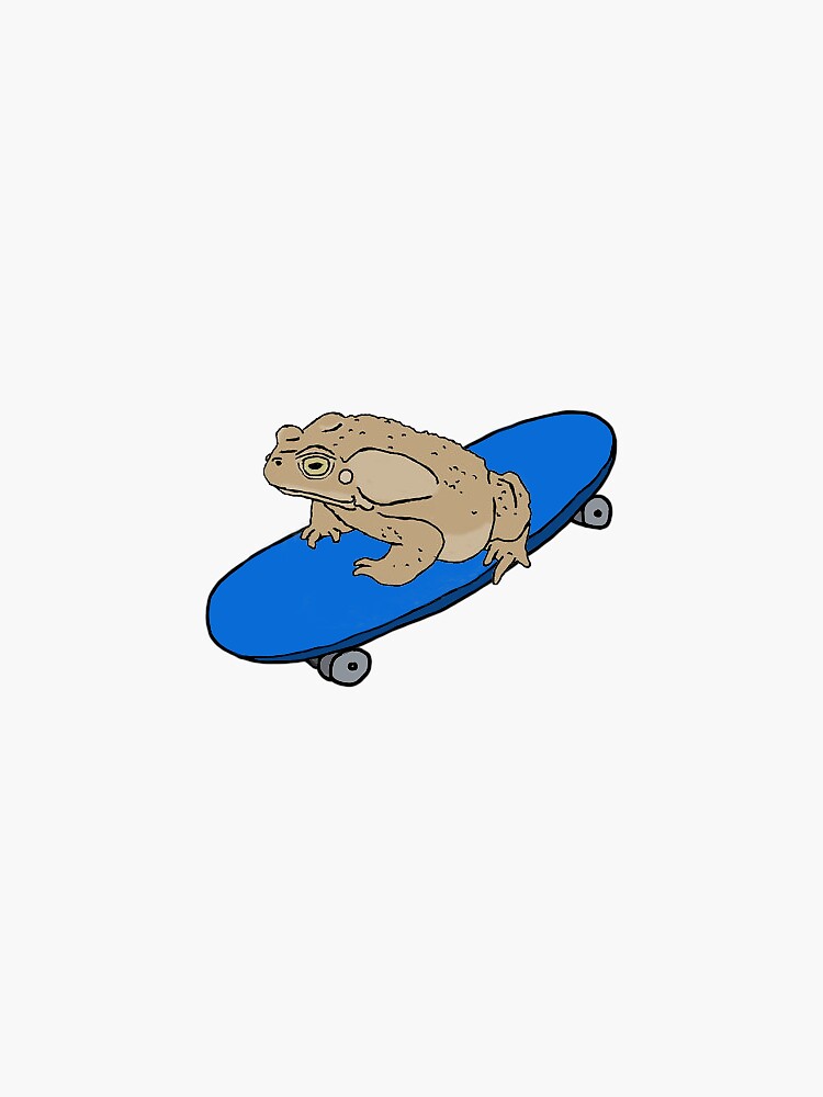 "rad little toad on a skateboard" Sticker for Sale by zeewa | Redbubble