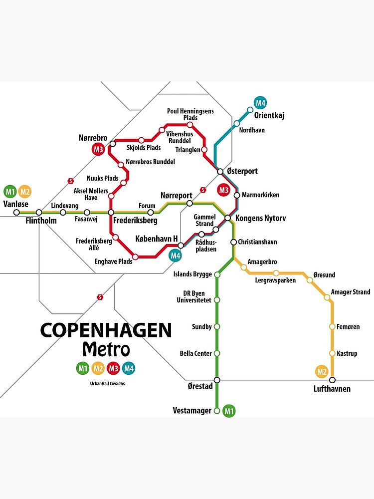 "COPENHAGEN Metro Map" Poster for Sale by UrbanRail | Redbubble