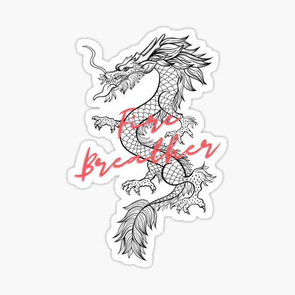 "Fire Breathing Dragon " Sticker for Sale by Tempestxt | Redbubble