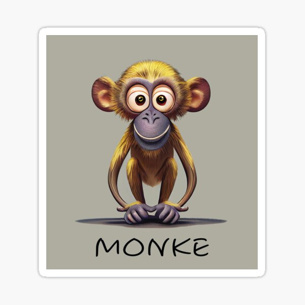 "Funny monke" Sticker for Sale by Geminiartstudio | Redbubble
