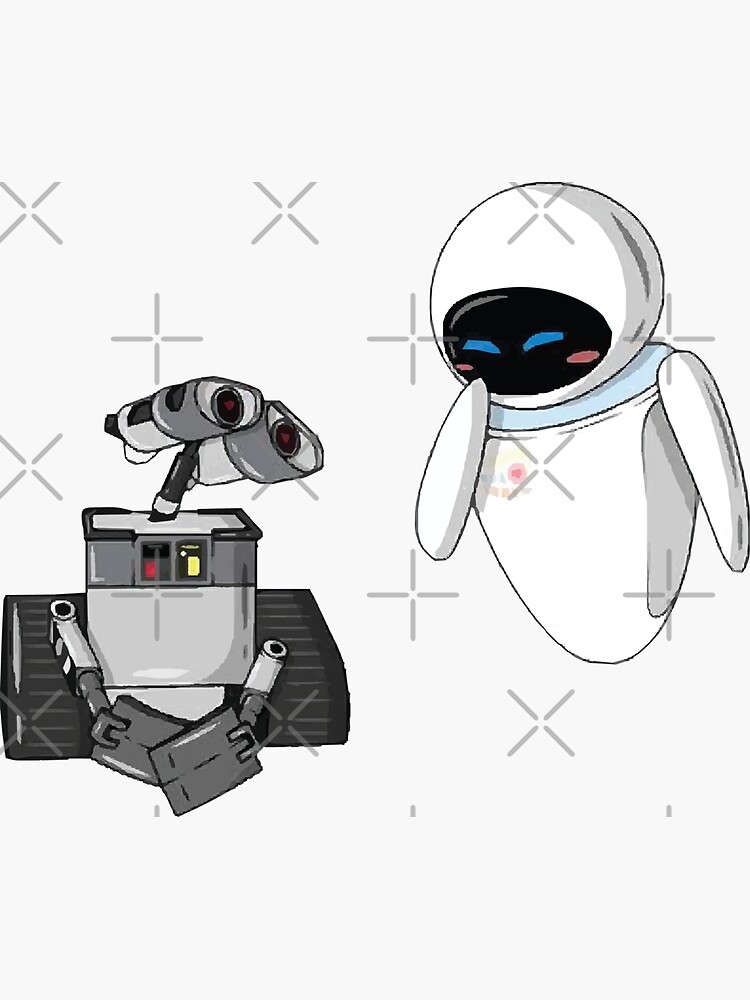"Wall-E and Eve" Sticker for Sale by FunkeyMonkey9 | Redbubble