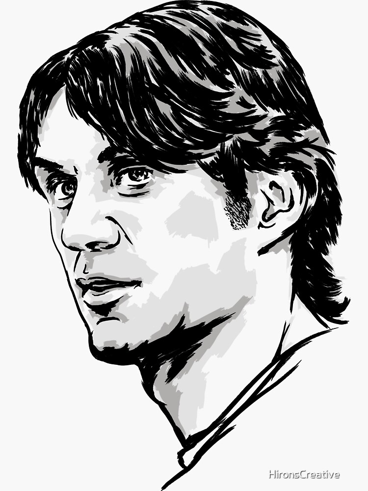 "Paolo Maldini Portrait " Sticker for Sale by Mark Hirons | Redbubble