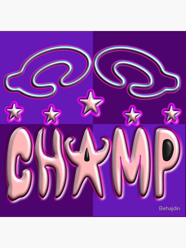 "Champ with stars and boxing gloves 2" Sticker for Sale by Behajdin ...
